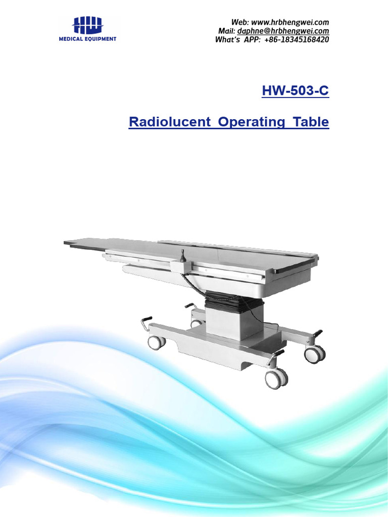 HW-503-C Radiolucent Operating Table | PDF