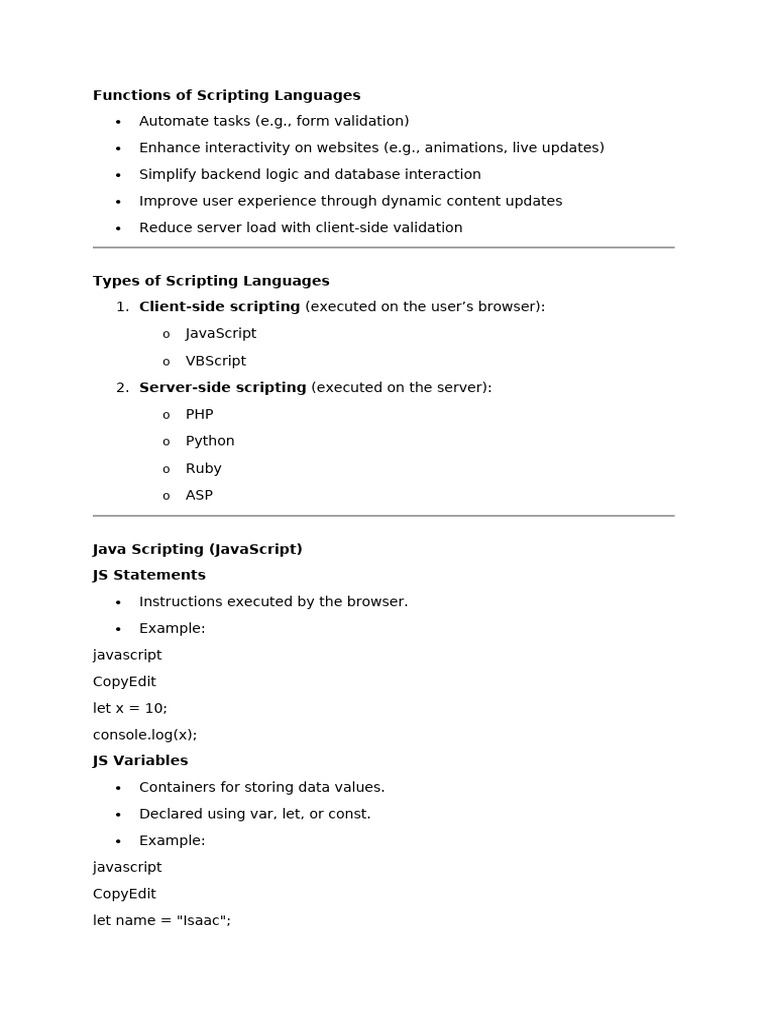 Webdesing - Scripting Languages | PDF | Php | Java Script