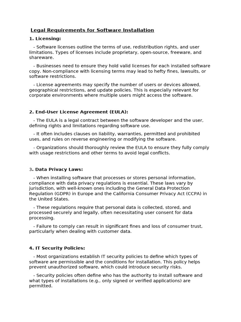 Software Installation Compliance Guide | PDF | Firewall (Computing ...