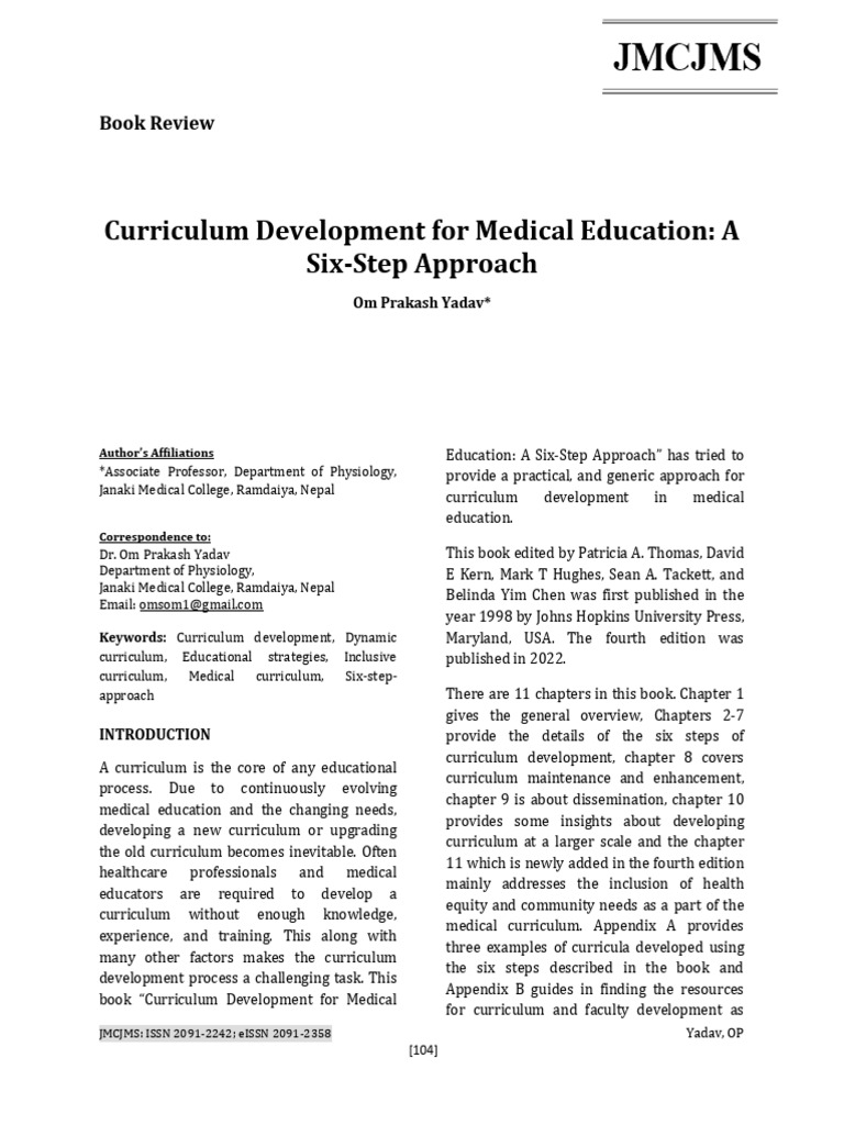 12.+"JMCJMS A 24 BR 505+Dr.+OM+104 108 | PDF | Curriculum | Cognition