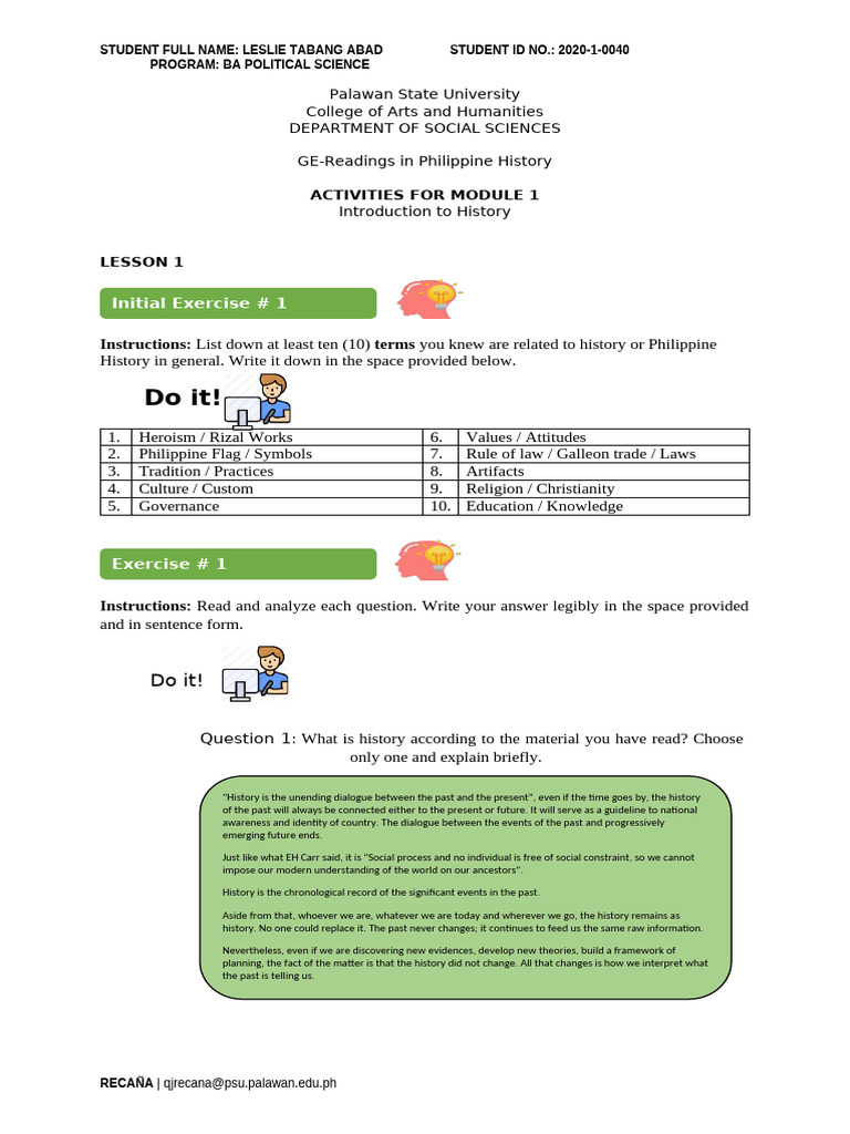 MODULE 1 Activities - Assessment and Evaluation Leslie | PDF