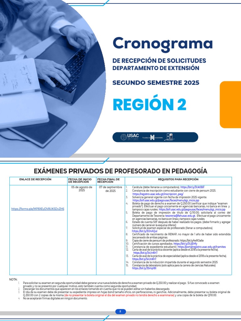 Ss2025 Cronograma Region 2 | PDF
