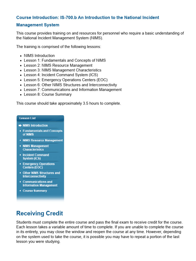 NIMS Overview and Training Essentials | PDF | Incident Command System ...