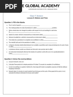 Class 7 Science: Motion and Time Worksheets | PDF