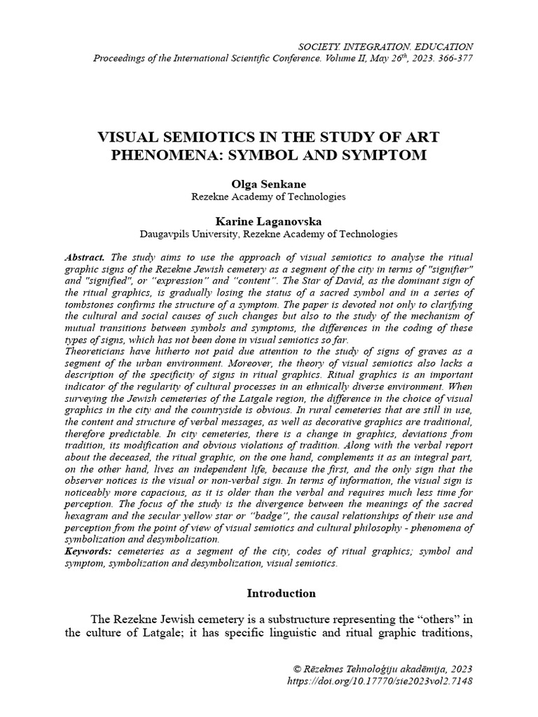 Visual Semiotics in the Study of Art Phenomena_ Symbol and Symptom ...