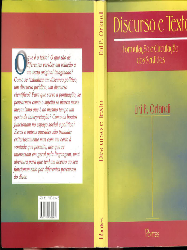 Orlandi Texto e Discurso Com | PDF