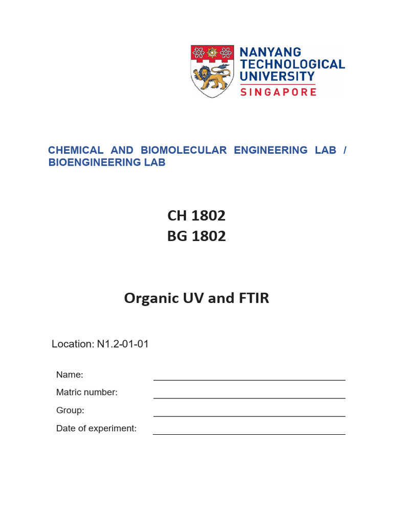 CH1802 C3-Organic UV FTIR | PDF | Infrared Spectroscopy ...