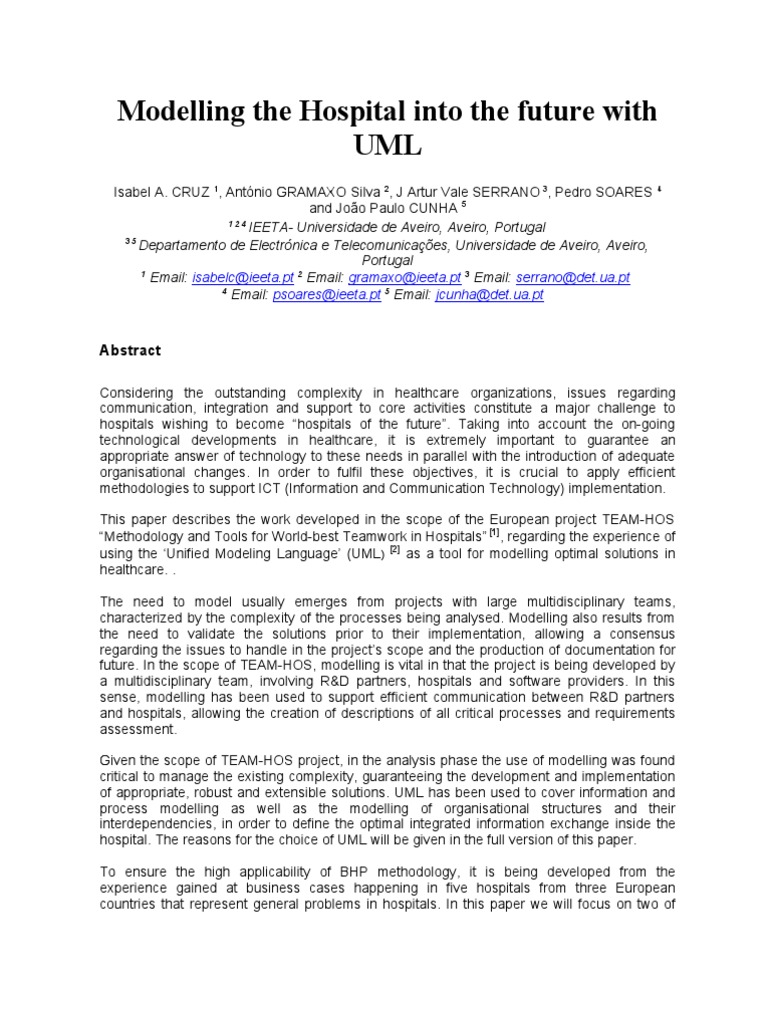 Abstract Hospital Future V1.6 | PDF | Use Case | Unified Modeling Language
