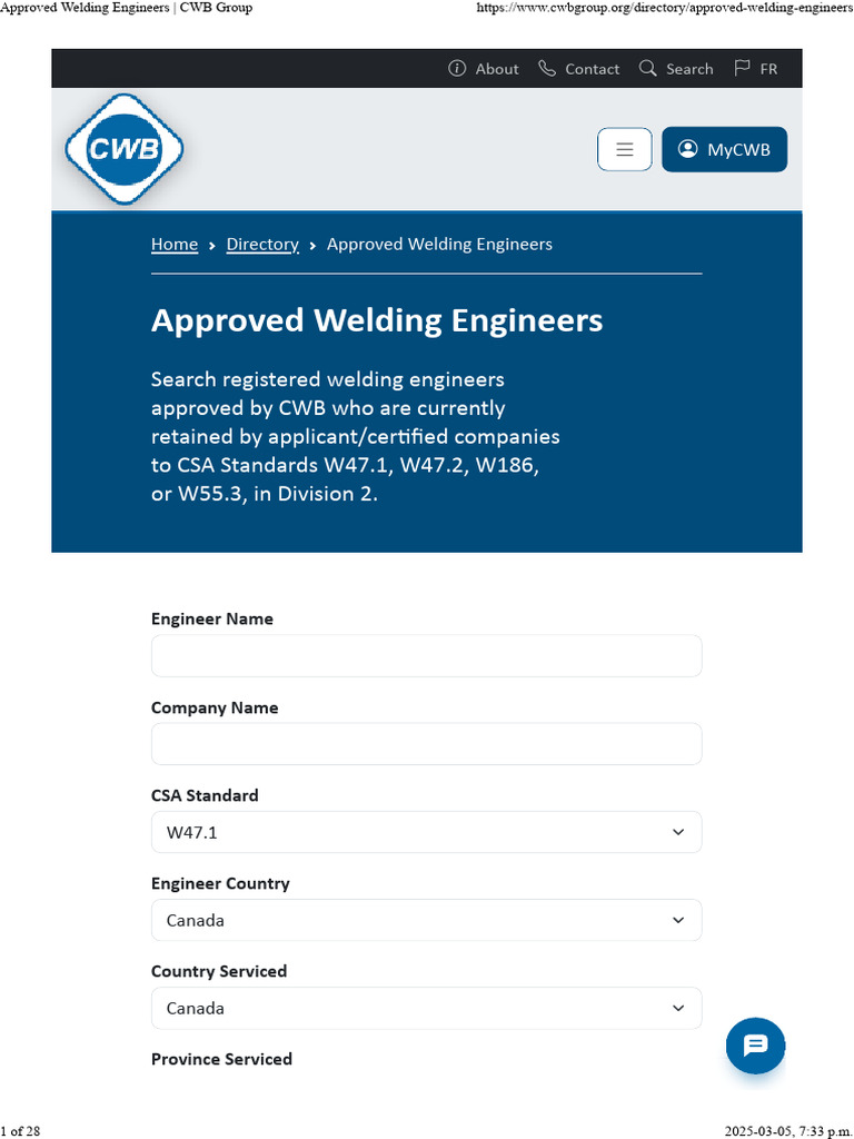 CWB Group Approved Welding Engineers | PDF | Mechanical Engineering ...