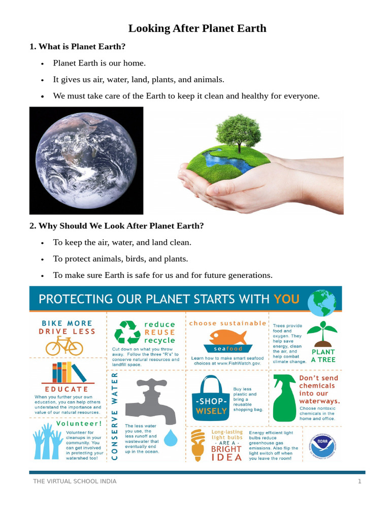 Caring for Our Planet Earth | PDF | Recycling | Water