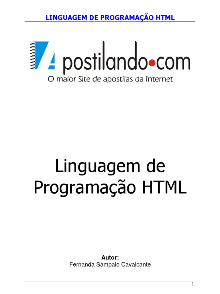 Linguagem de Programação HTML - Apostilando | PDF | Protocolo de ...