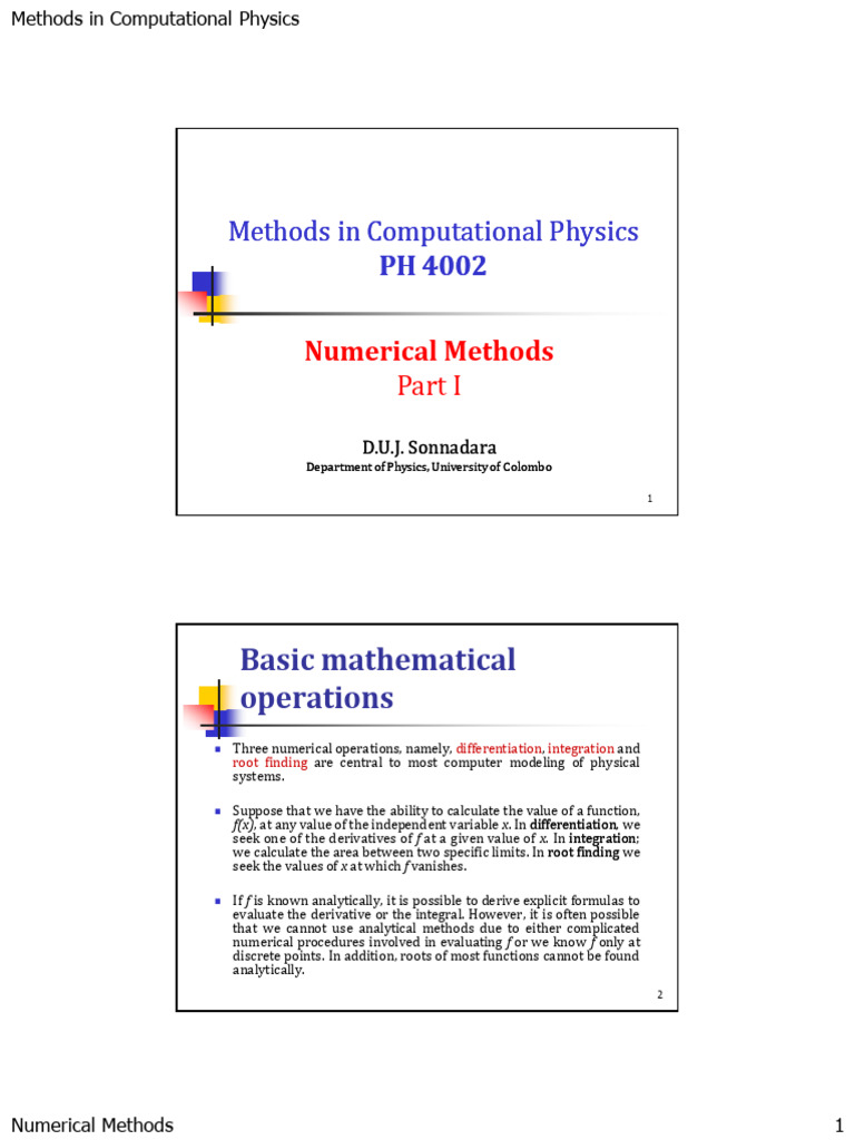 Numerical Methods I | PDF | Integral | Numerical Analysis