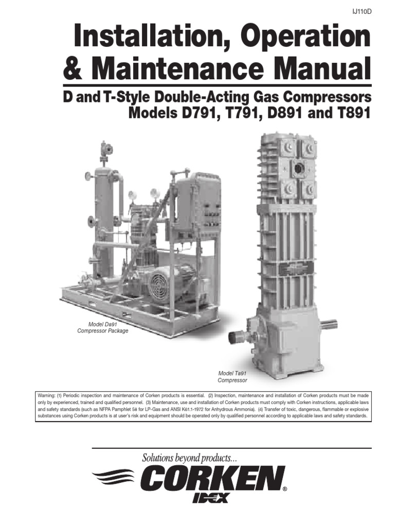 Corken T891 Compressor Manual | PDF | Valve | Piston
