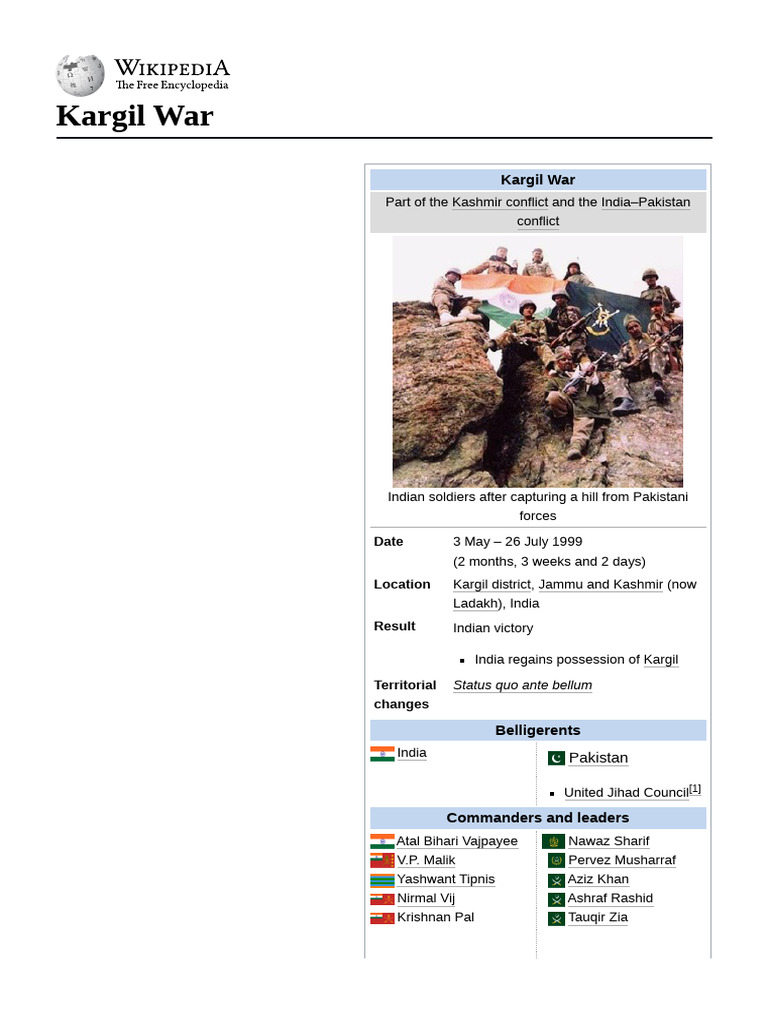 Kargil War | PDF | Military