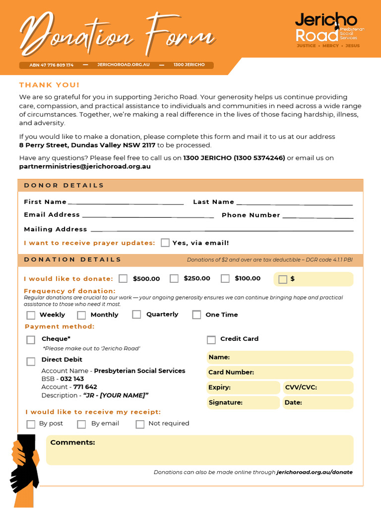 Offline Donation Form Jericho Road | PDF