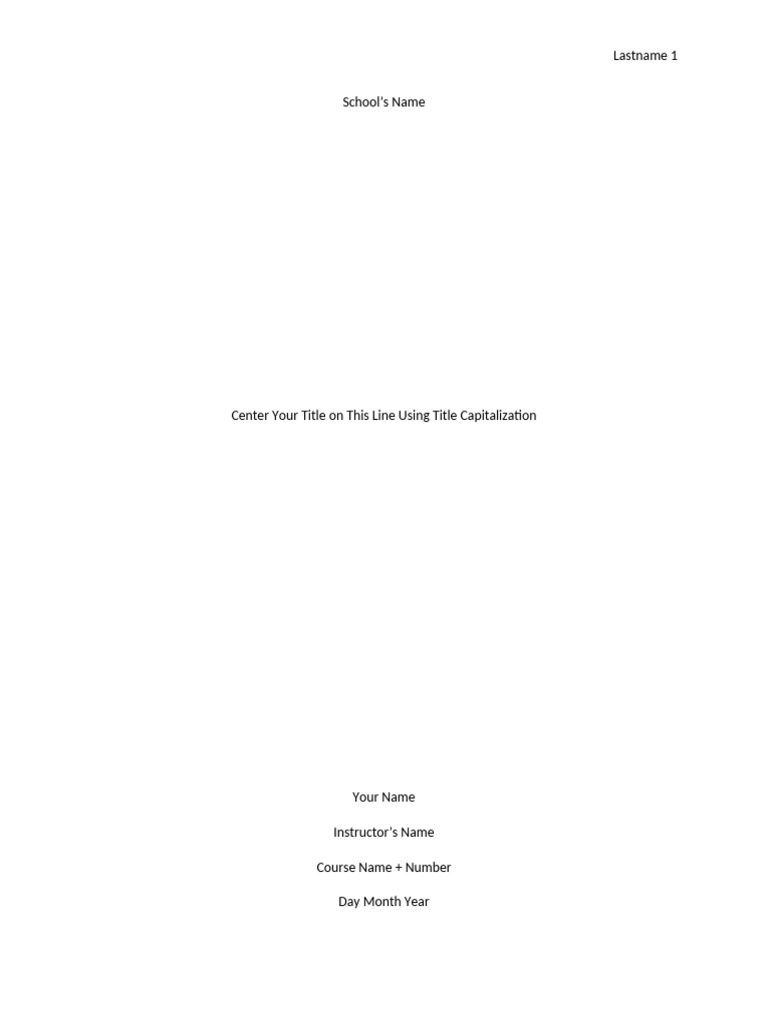 MLA Format Template With Title Page | PDF