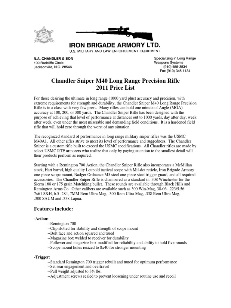 Chandler Sniper | PDF | Projectiles | Rifle
