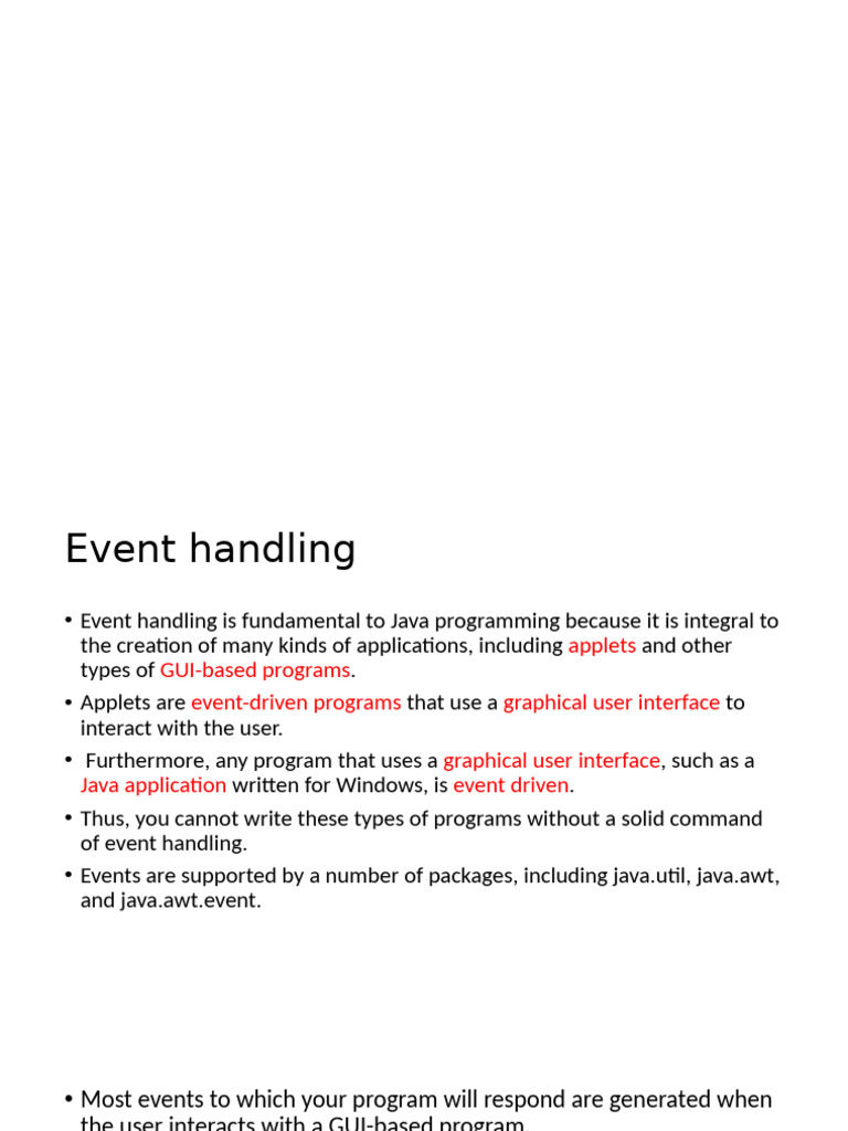 Unit 5 Event Handling Final | PDF | Method (Computer Programming) | Graphical User Interfaces