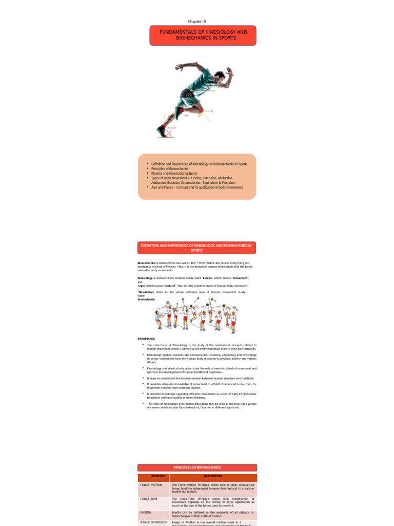 Fundamentals of Kinesiology and Biomechanics in Sports | PDF ...