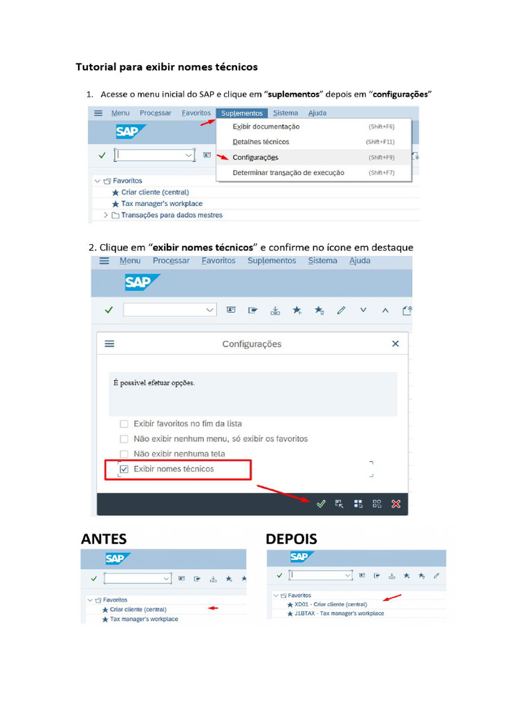 Tutorial para Exibir Nomes Técnicos | PDF