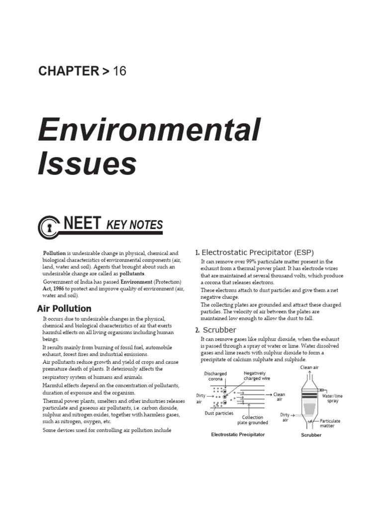 NEET Key Notes: Environmental Issues | PDF | Water Pollution | Sewage