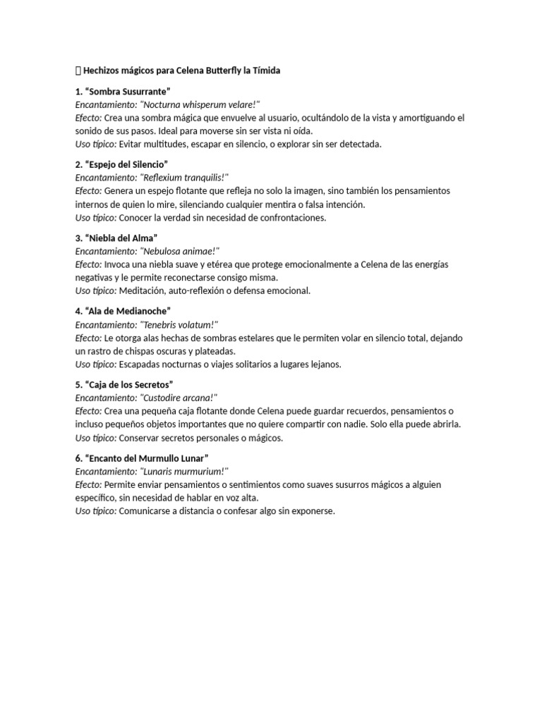 Hechizos para Celena la Tímida | PDF | Estrellas