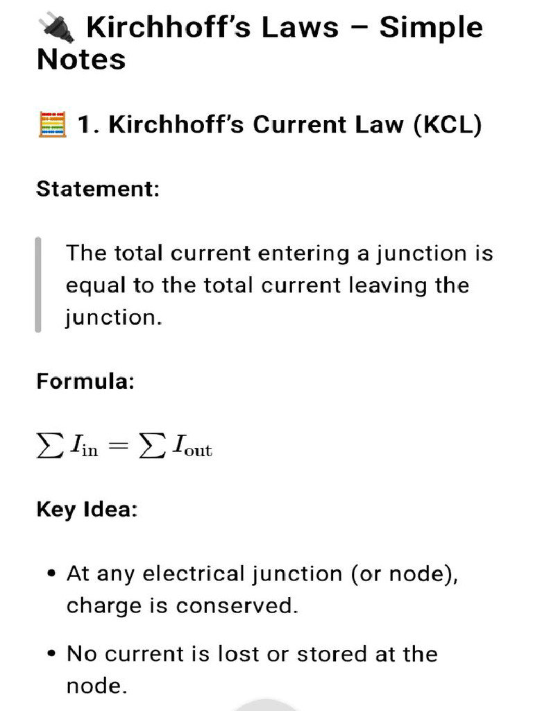Kirchhoff Law Explanation | PDF