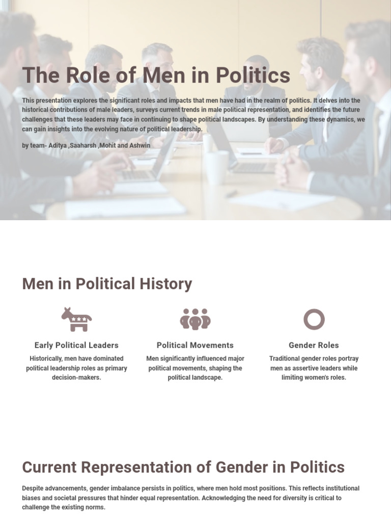 Men’s Influence in Political Leadership | PDF | Gender Role | Leadership
