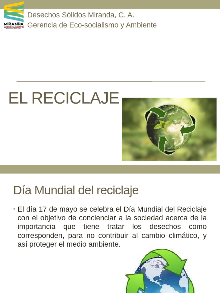 Dia Mundial Del Reciclaje | PDF | Reciclaje | Residuos