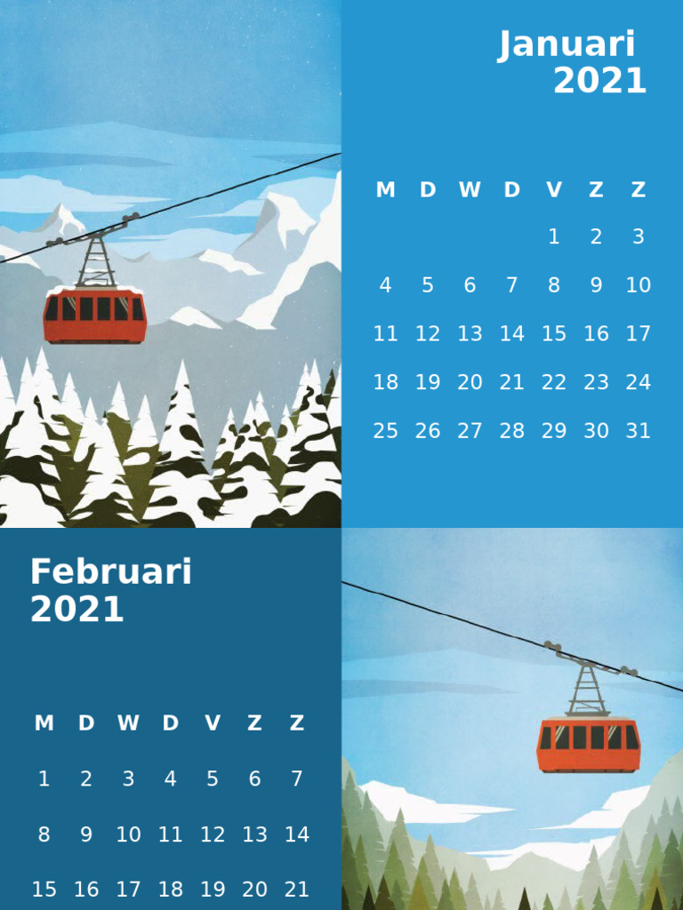 Maandkalender Met Buitentaferelen | PDF