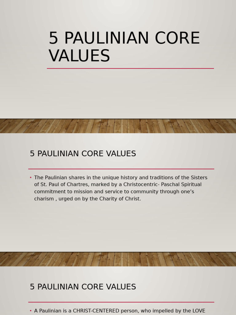 5 Paulinian Core Values | PDF | Spiritual Gift | Love