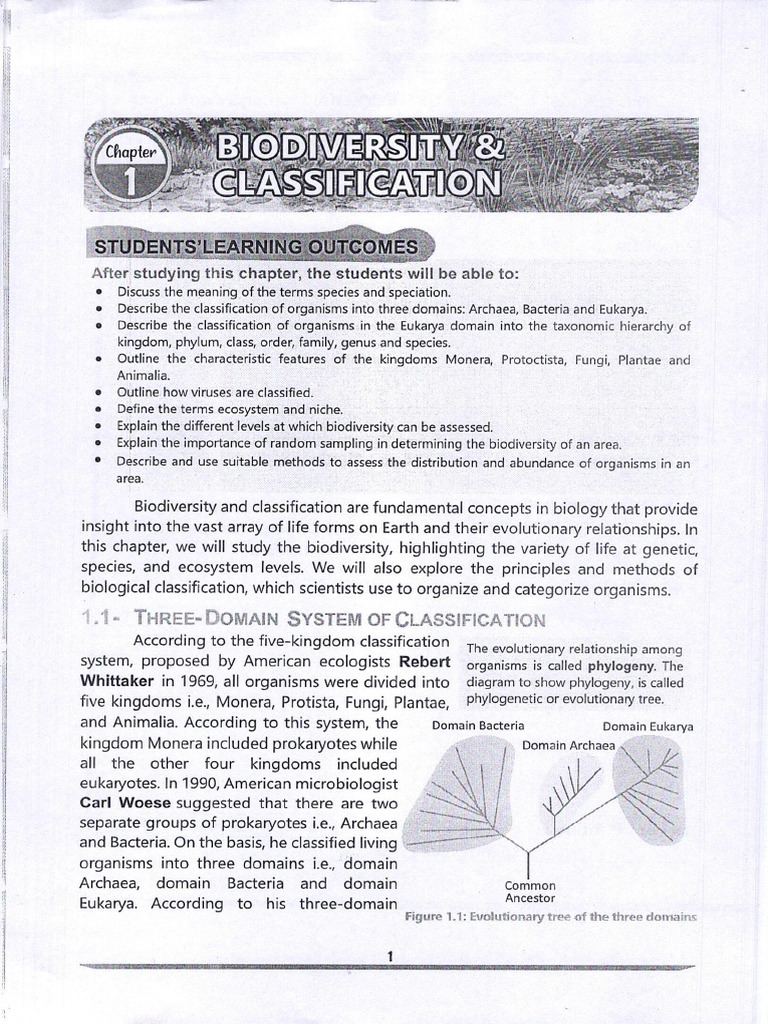 Chapter 01 Biodiversity and Classification | PDF