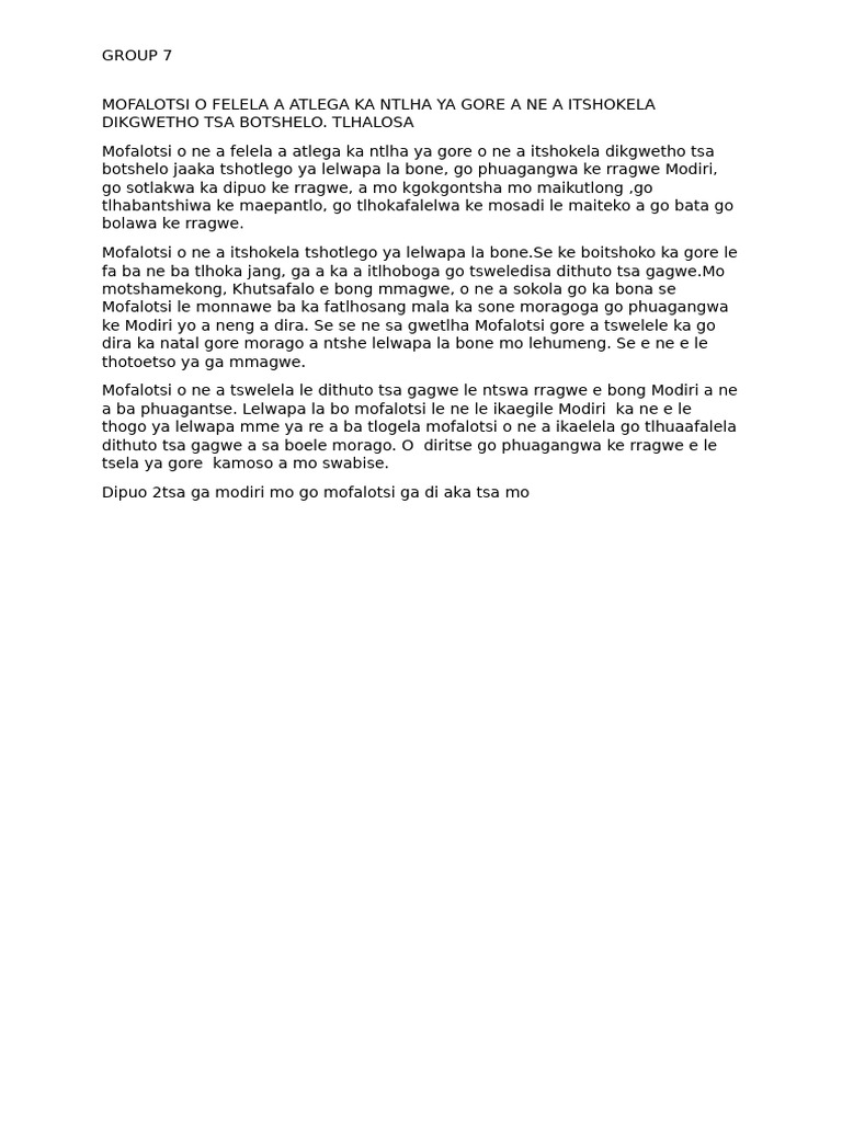 Setswana 'Letlapa' | PDF