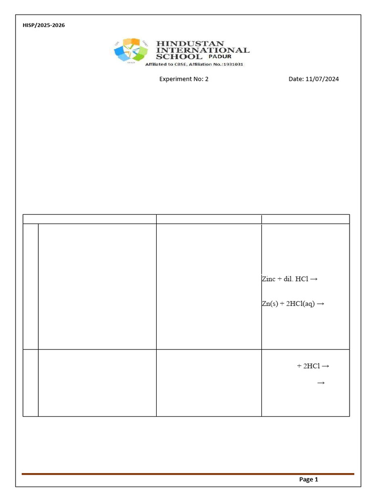 Chemistry Practical Ex - No - 2 | PDF | Sodium Hydroxide | Hydrochloric Acid