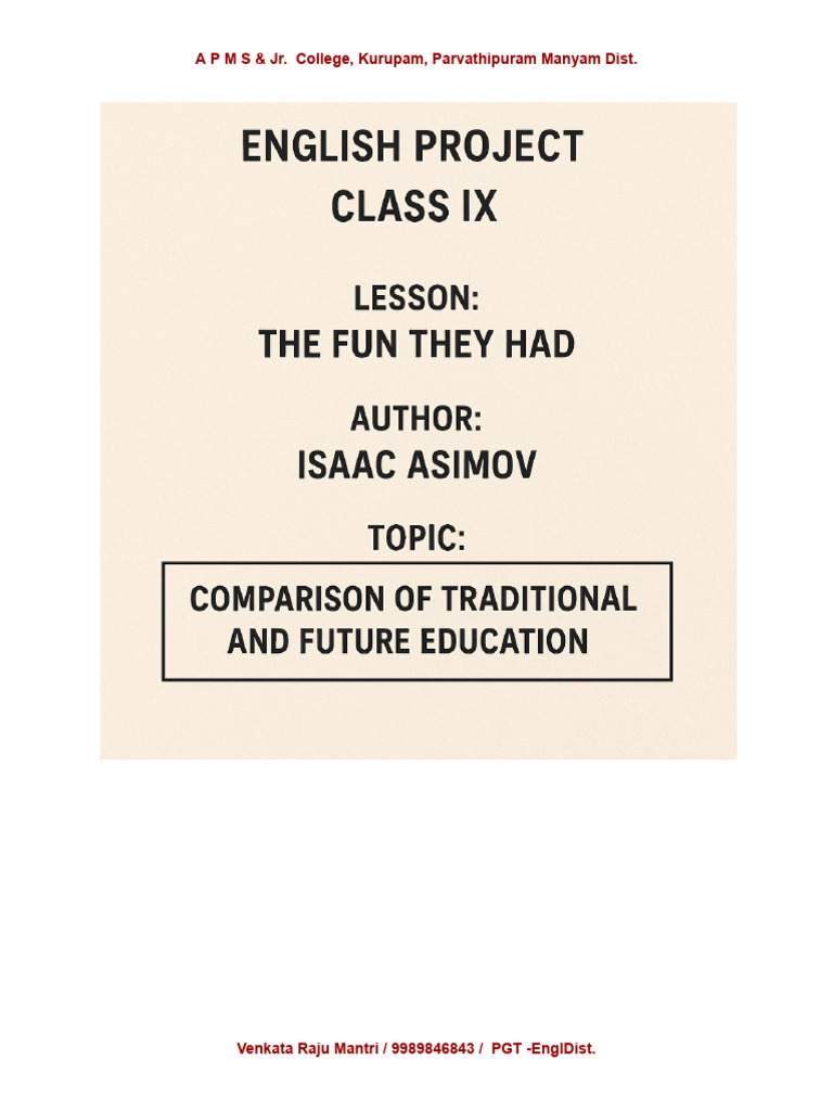 Class 9 Eng Project SAMP 1 | PDF