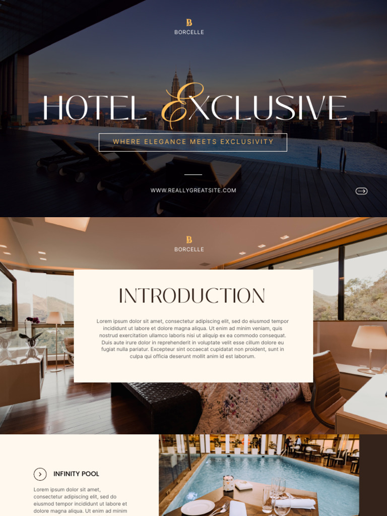 Dark Blue and Gold Elegant Modern Hotel Presentation | PDF
