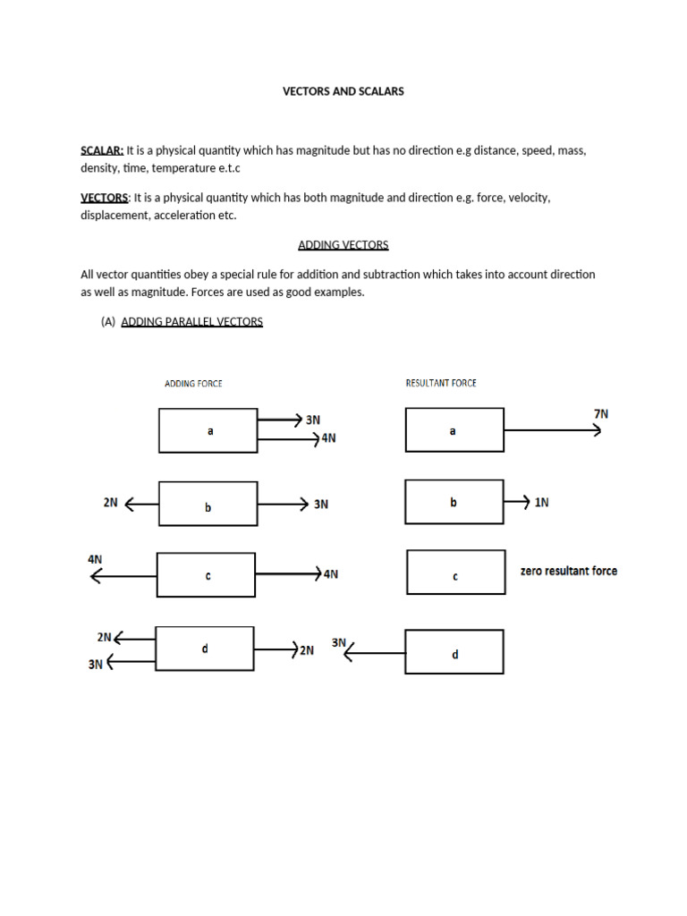 Vectors and Scalars | PDF