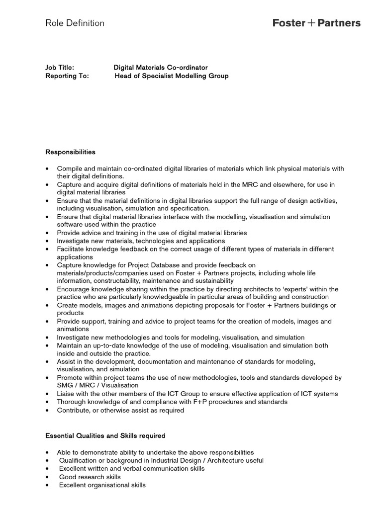 Manual FOSTER Perfil - Digital Materials Coordinator | PDF ...