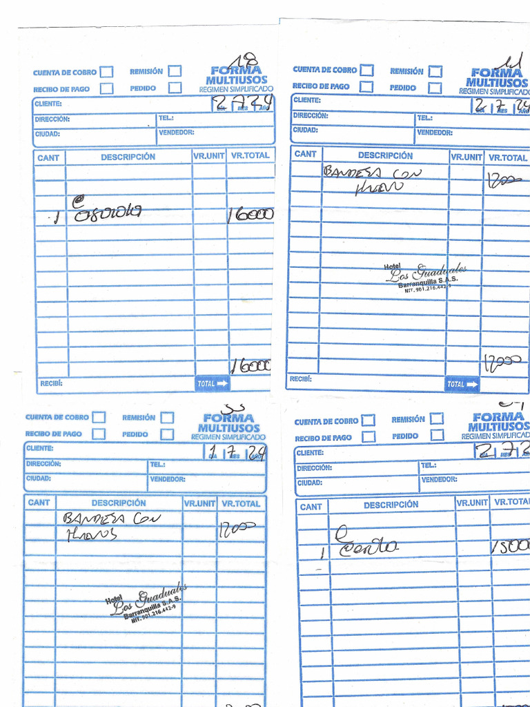 REcibos Alimentacion Guaduales | PDF