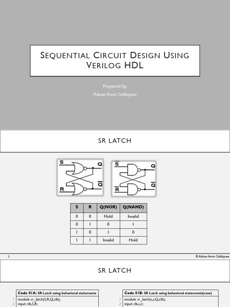 Verilog HDL Sequential Circuit Design | PDF | Electronic Engineering ...