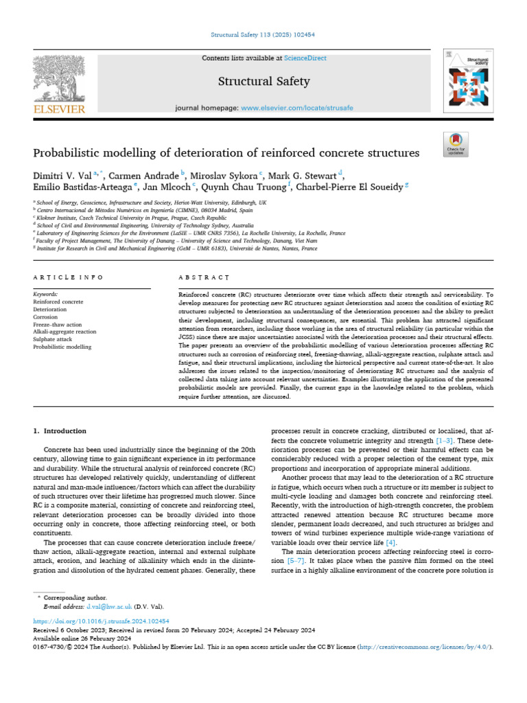 Probabilistic Modelling of Deterioration | PDF | Concrete | Corrosion