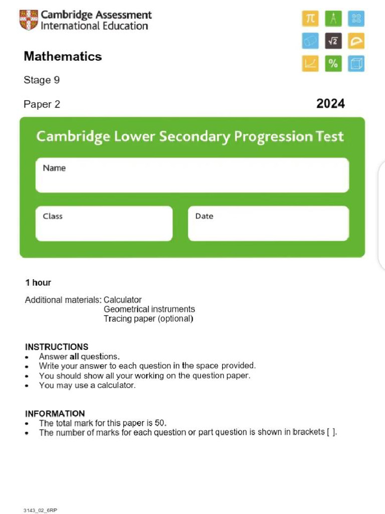 Progression Mathematics 2024 - 083056 | PDF | Area | Mathematical Concepts