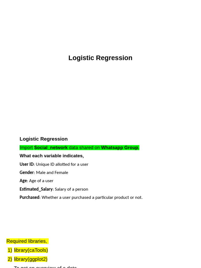 Logistic Regression Codes | PDF | Statistics | Actuarial Science