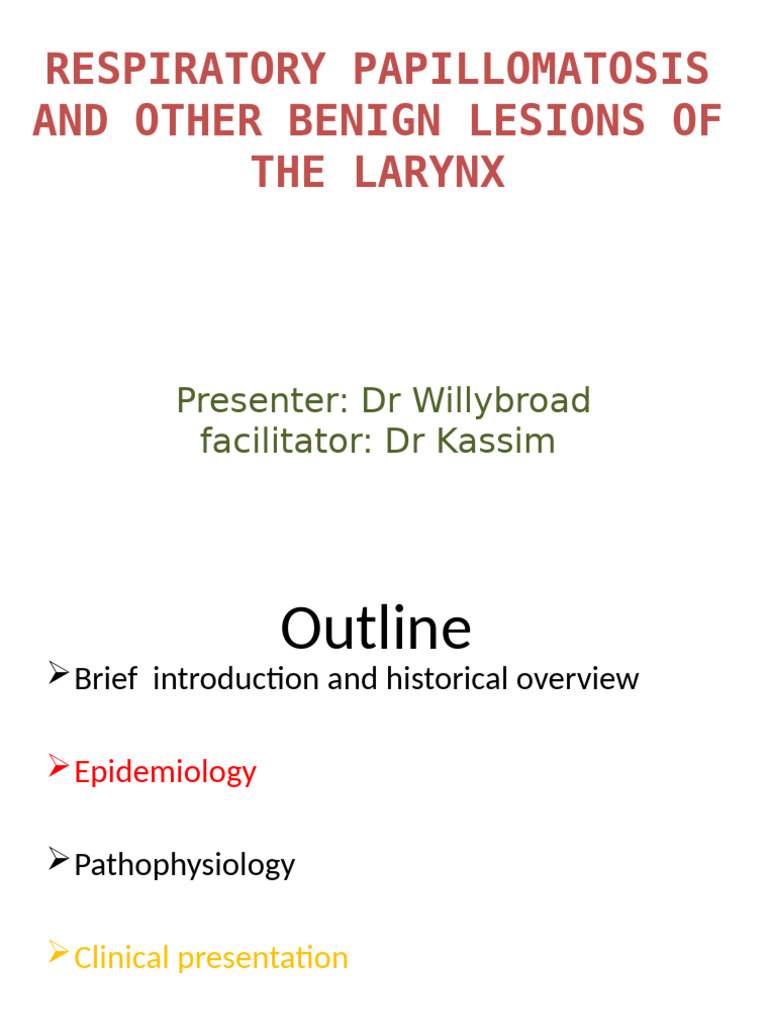 Laryngeal Papilomatosis | PDF | Larynx | Clinical Medicine
