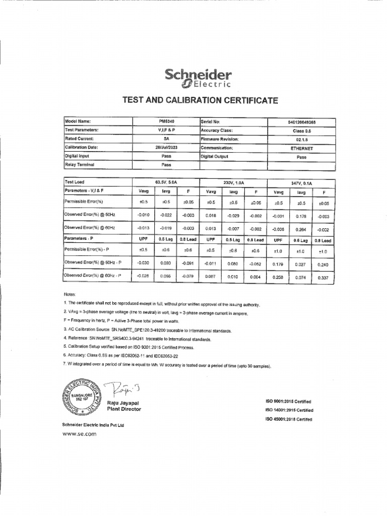 Certificados de Calibracion | PDF