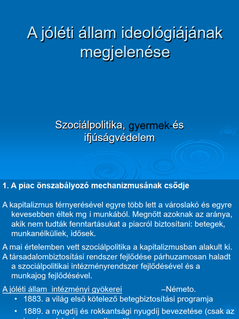 A Jóléti Állam Ideológiájának Megjelenése | PDF