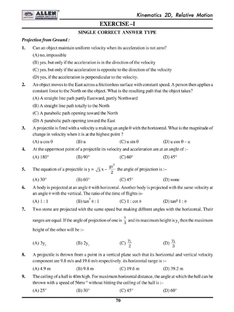 2d & Relative Motion Sheet | PDF