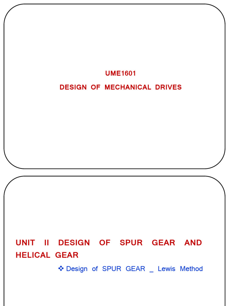Spur Gear - Lewis Methods | PDF | Gear | Classical Mechanics