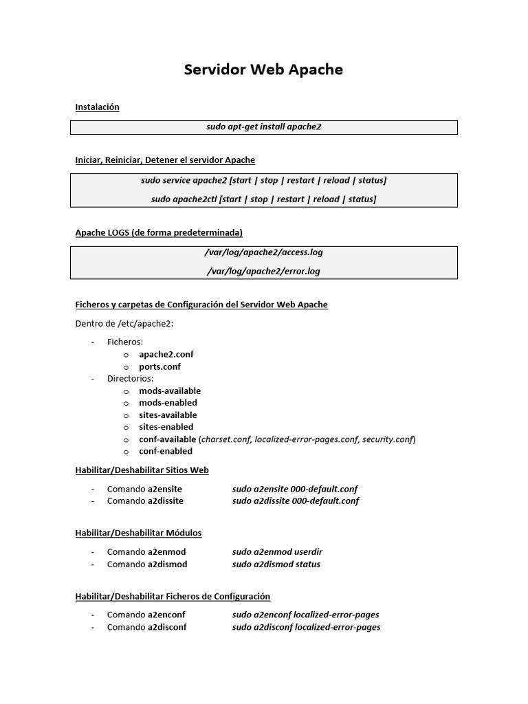 Servidor Web Apache Esencial | PDF | Redes | Internet y web