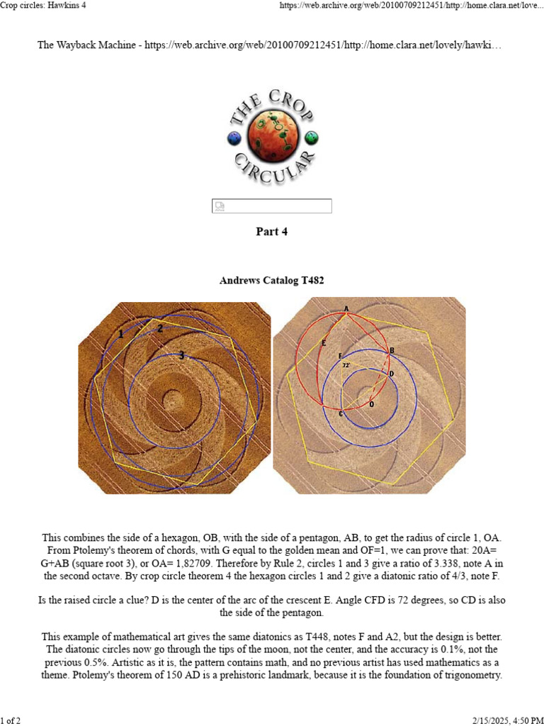 Mathematical Analysis of Crop Circles | PDF | Circle | Triangle Geometry